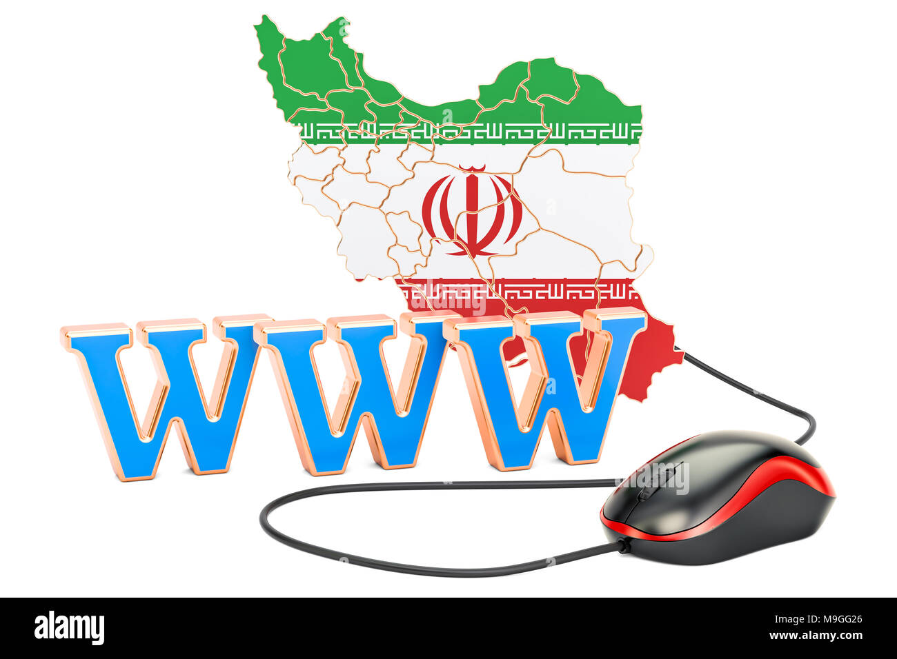 Internet connection in Iran concept. 3D rendering isolated on white ...