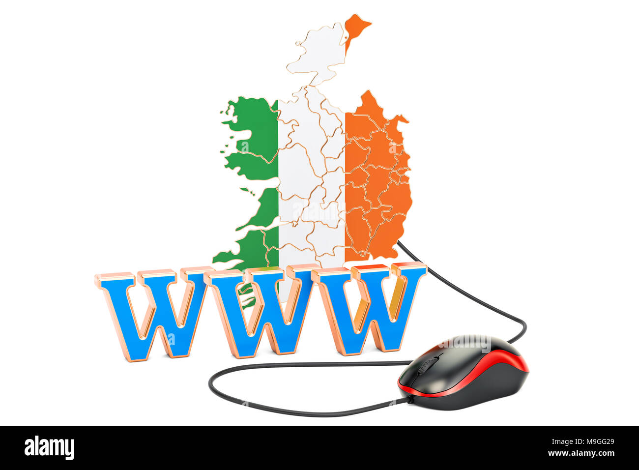 Internet connection in Ireland concept. 3D rendering isolated on white ...