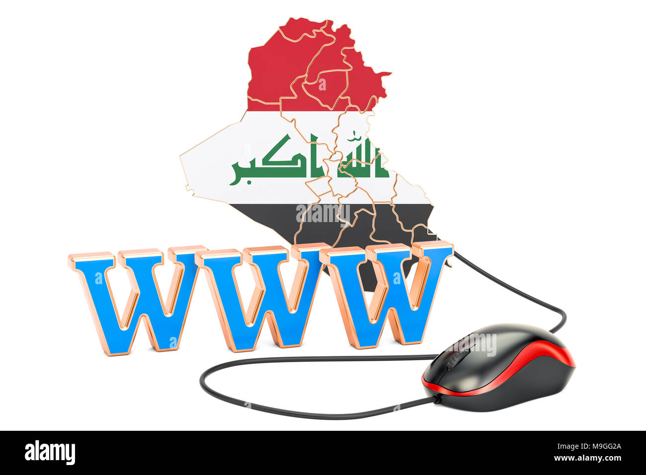 Internet connection in Iraq concept. 3D rendering isolated on white ...