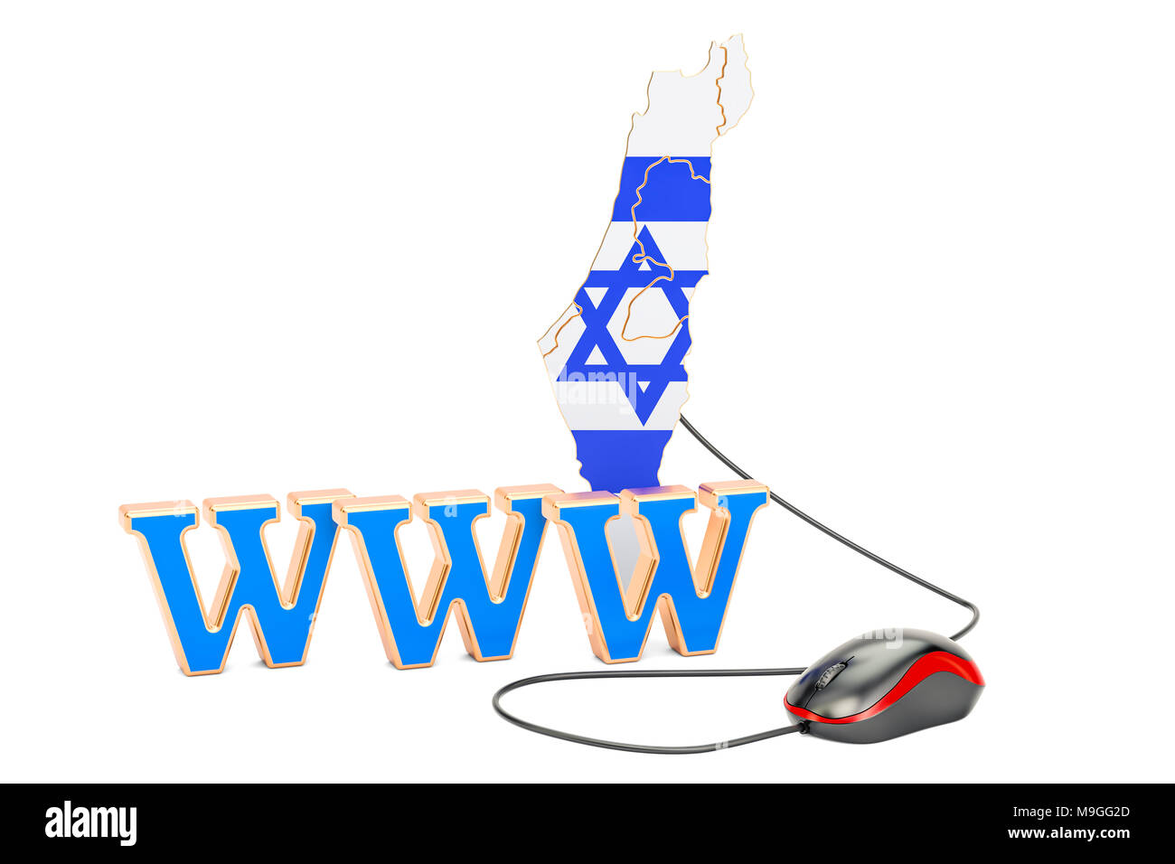 Internet connection in Israel concept. 3D rendering isolated on white ...
