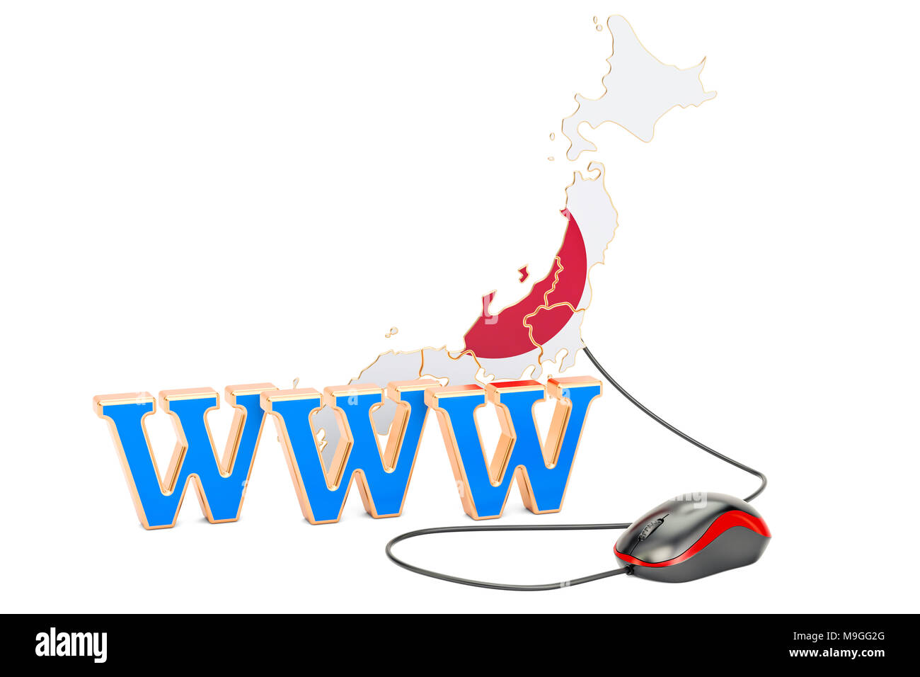 Internet connection in Japan concept. 3D rendering isolated on white ...
