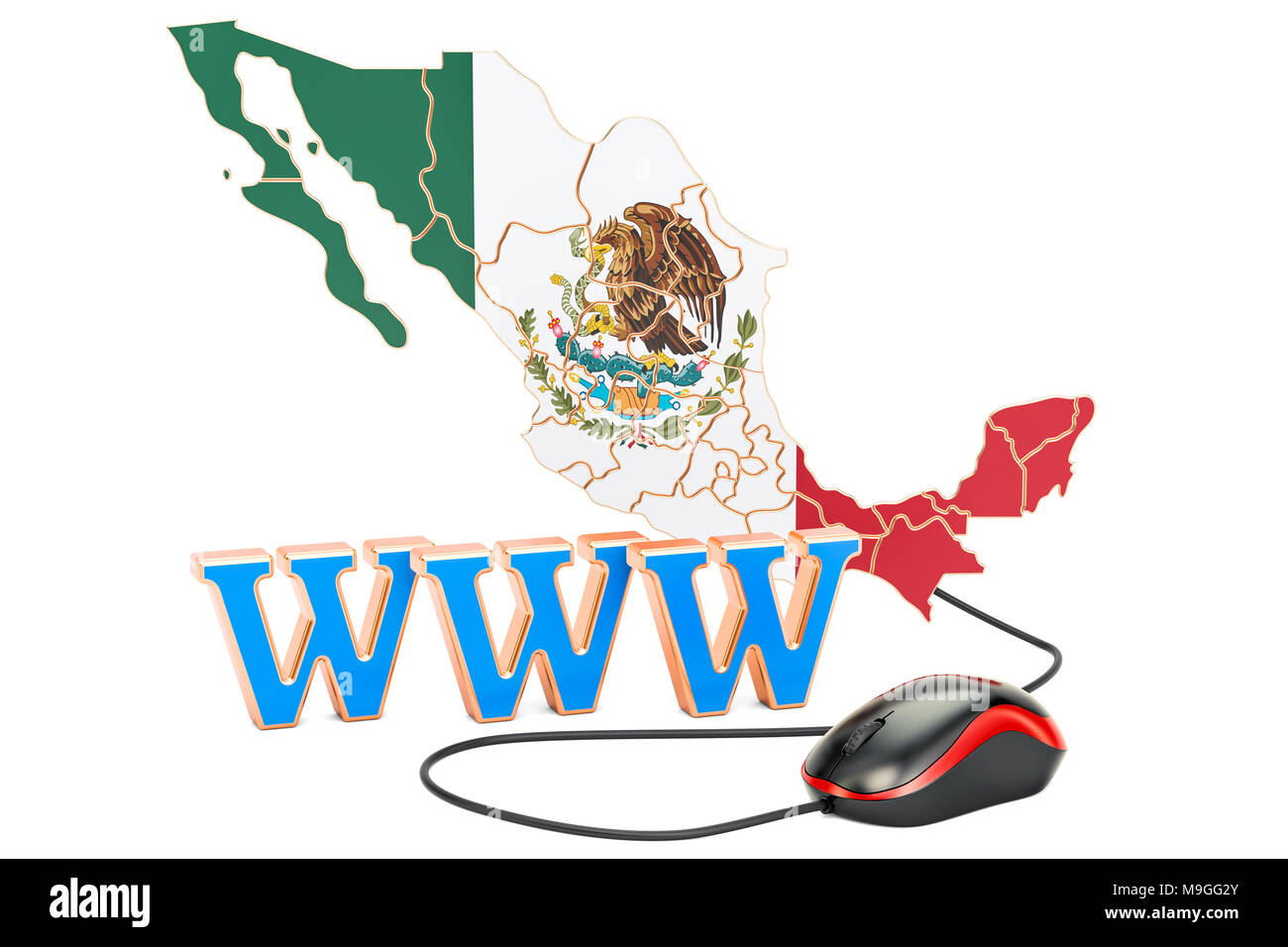 Internet connection in Mexico concept. 3D rendering isolated on white ...