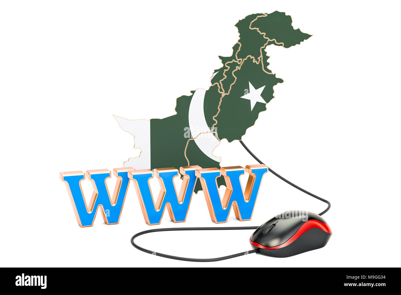 Internet connection in Pakistan concept. 3D rendering isolated on white ...