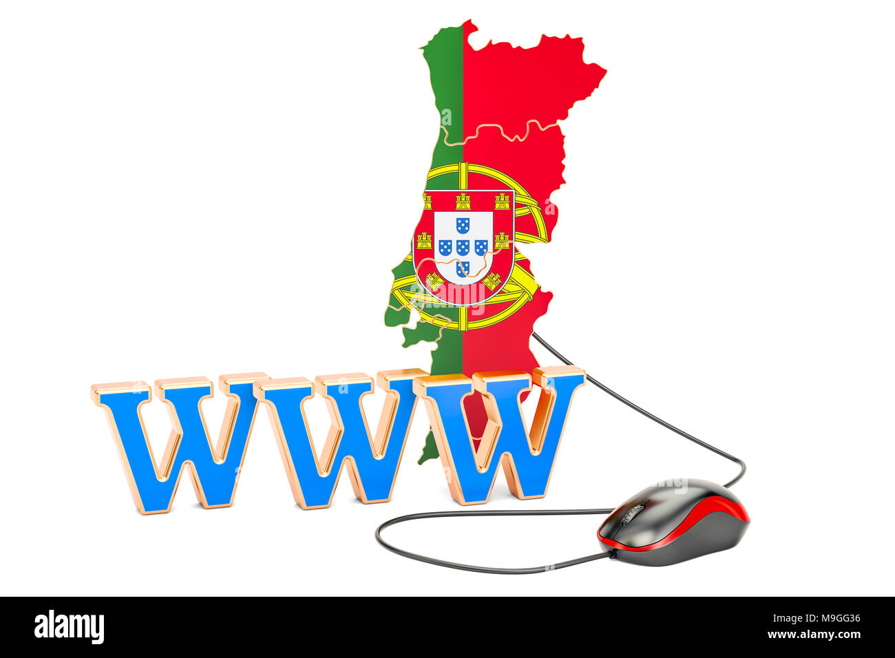Internet connection in Portugal concept. 3D rendering isolated on white ...