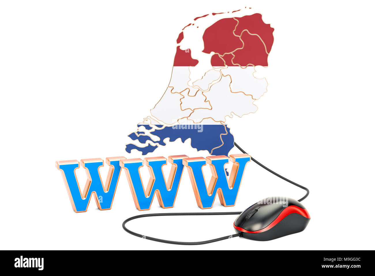 Internet connection in the Netherlands concept. 3D rendering isolated ...