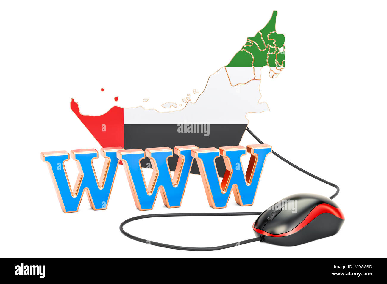 Internet connection in the United Arab Emirates concept. 3D rendering ...