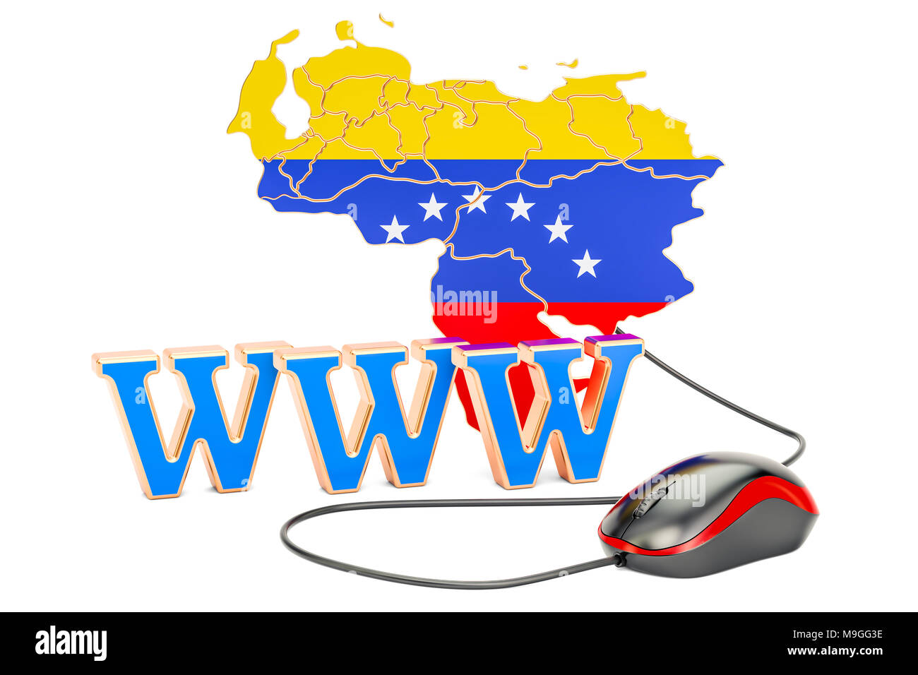 Internet connection in Venezuela concept. 3D rendering isolated on ...