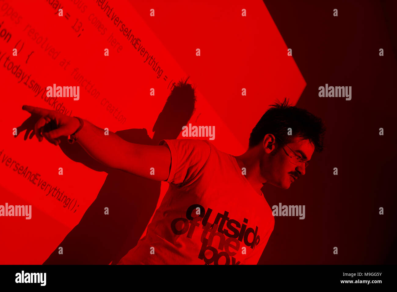 young computer technology students on code programming class have ...