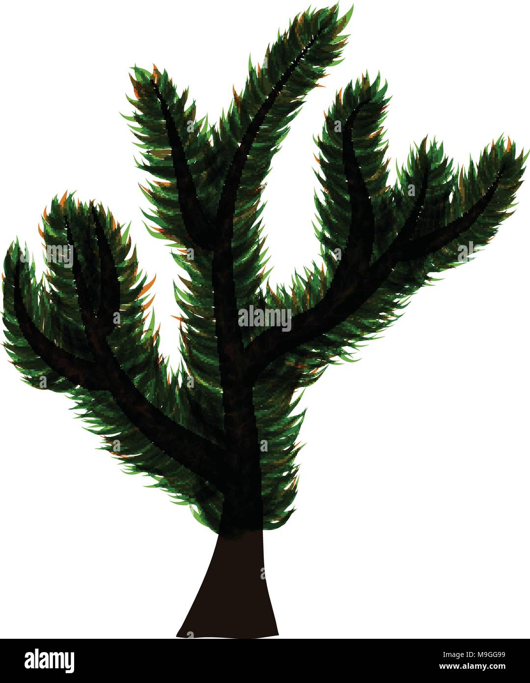 abstract isolated vector tree with green leaves Stock Vector Image ...