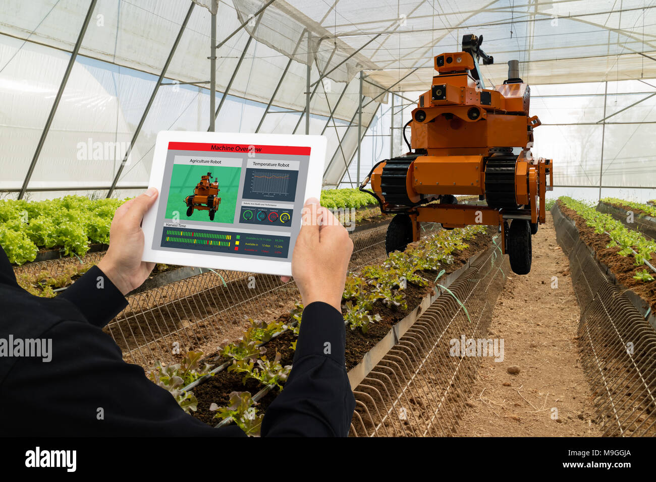 iot smart industry robot 4.0 agriculture concept,industrial agronomist ...