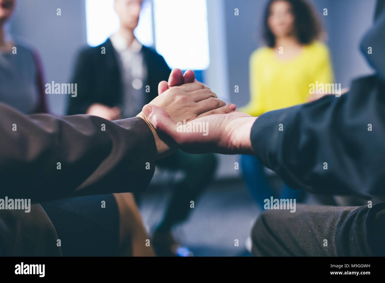 Large group of people having a counseling session Stock Photo - Alamy