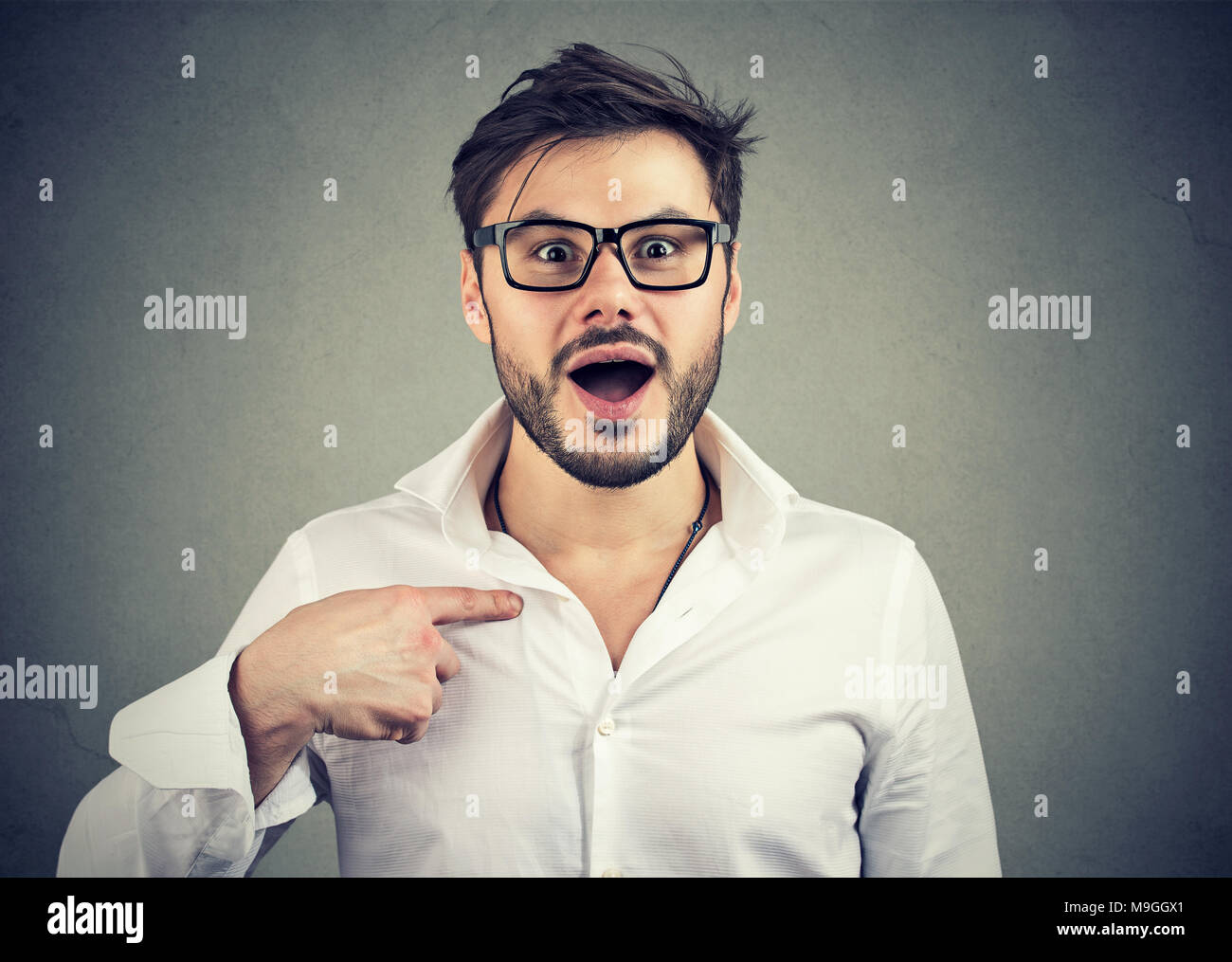 Pointing at himself hi-res stock photography and images - Alamy