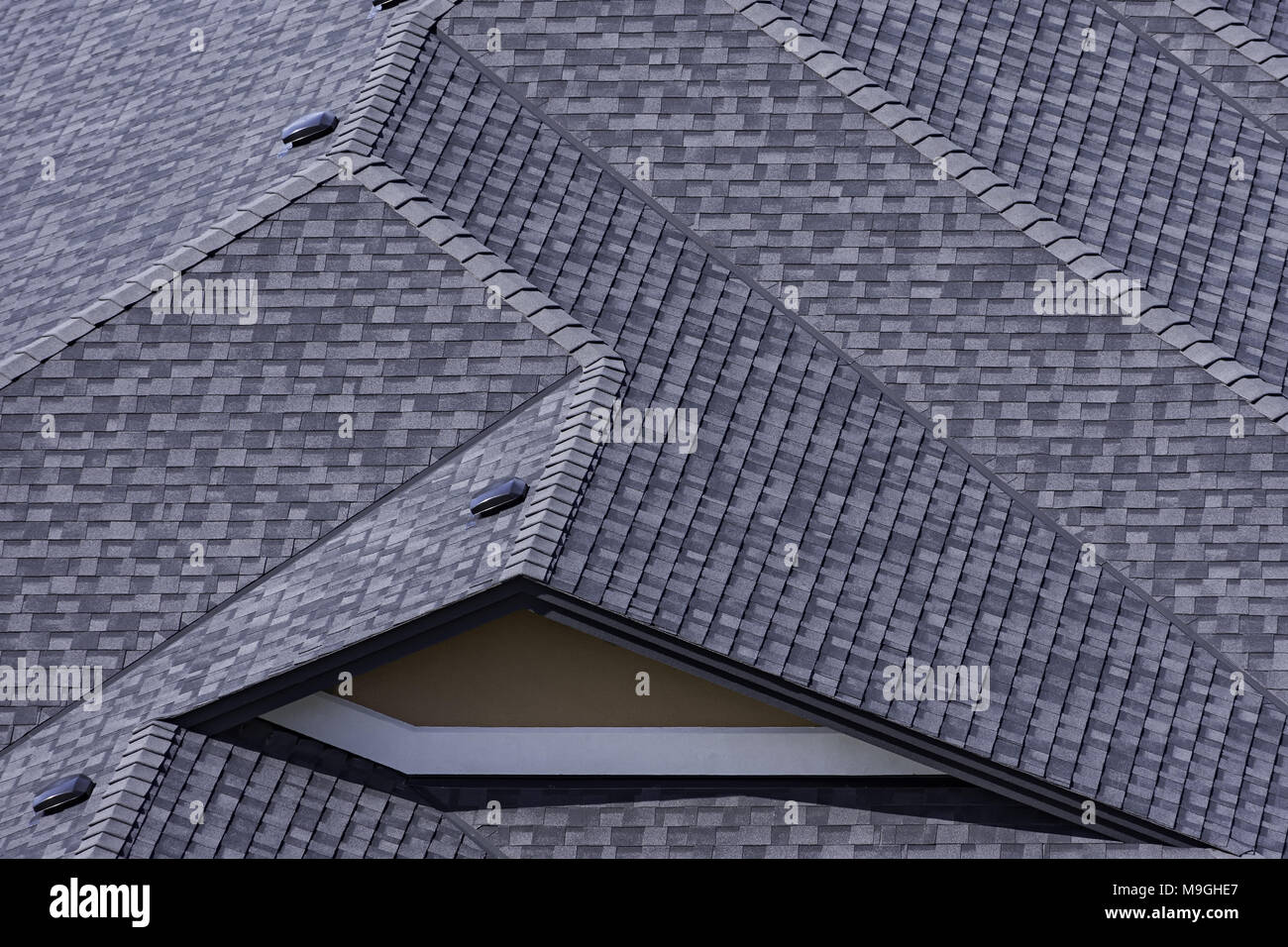 Rooftop in a newly constructed subdivision in Kelowna British Columbia ...