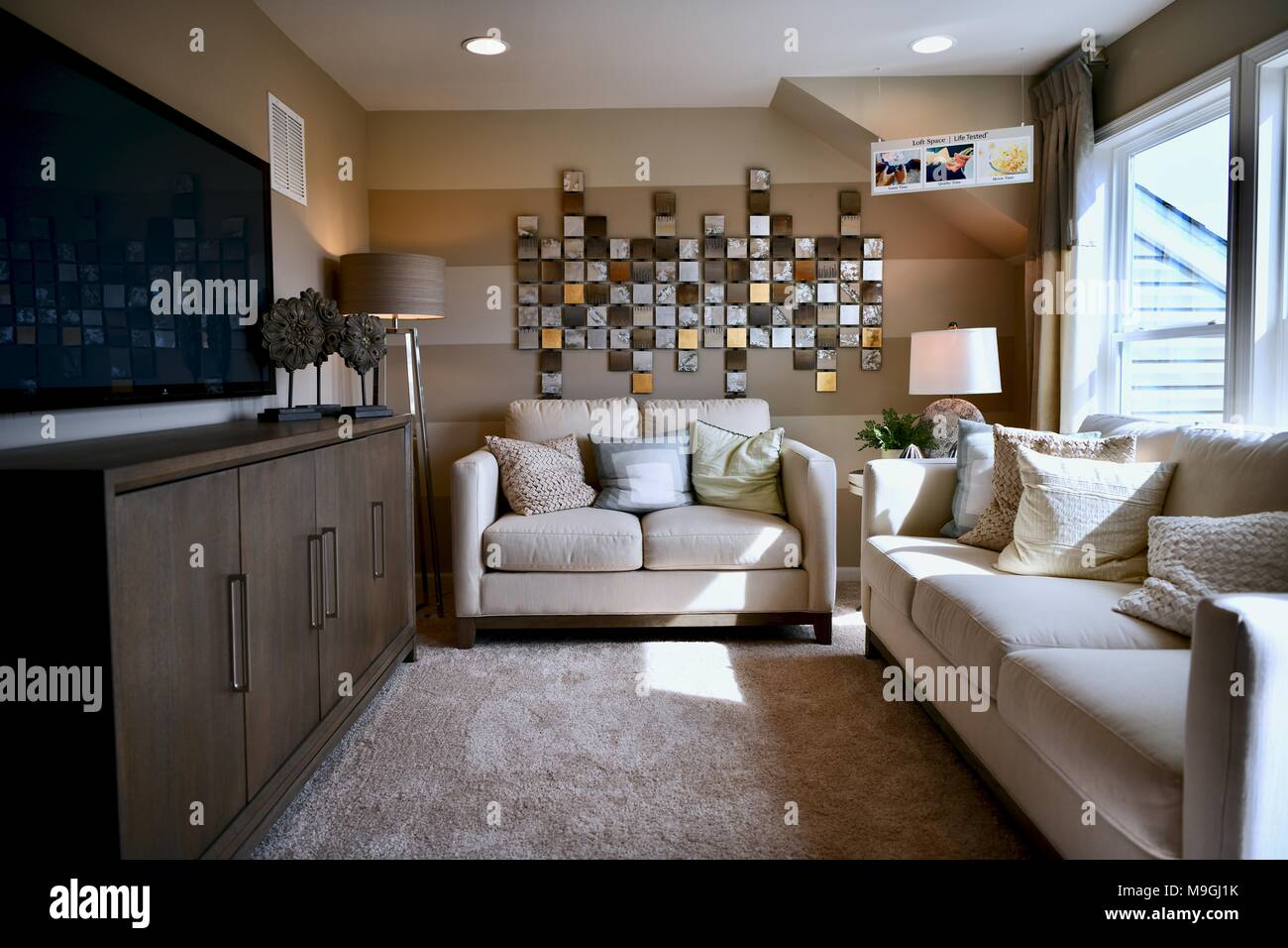 View of living room from inside a modern house Stock Photo - Alamy