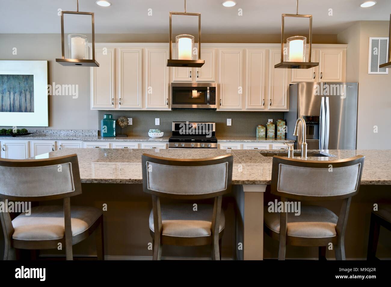 Kitchen view inside modern home, USA Stock Photo - Alamy