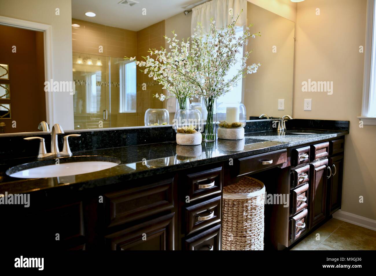 Modern bathroom inside home Stock Photo - Alamy