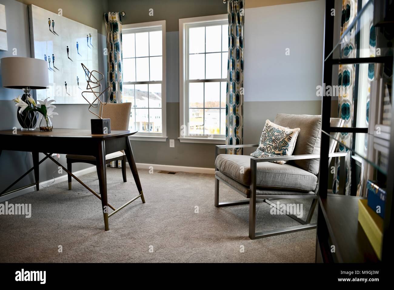 Dedicated in home office inside a modern house Stock Photo - Alamy