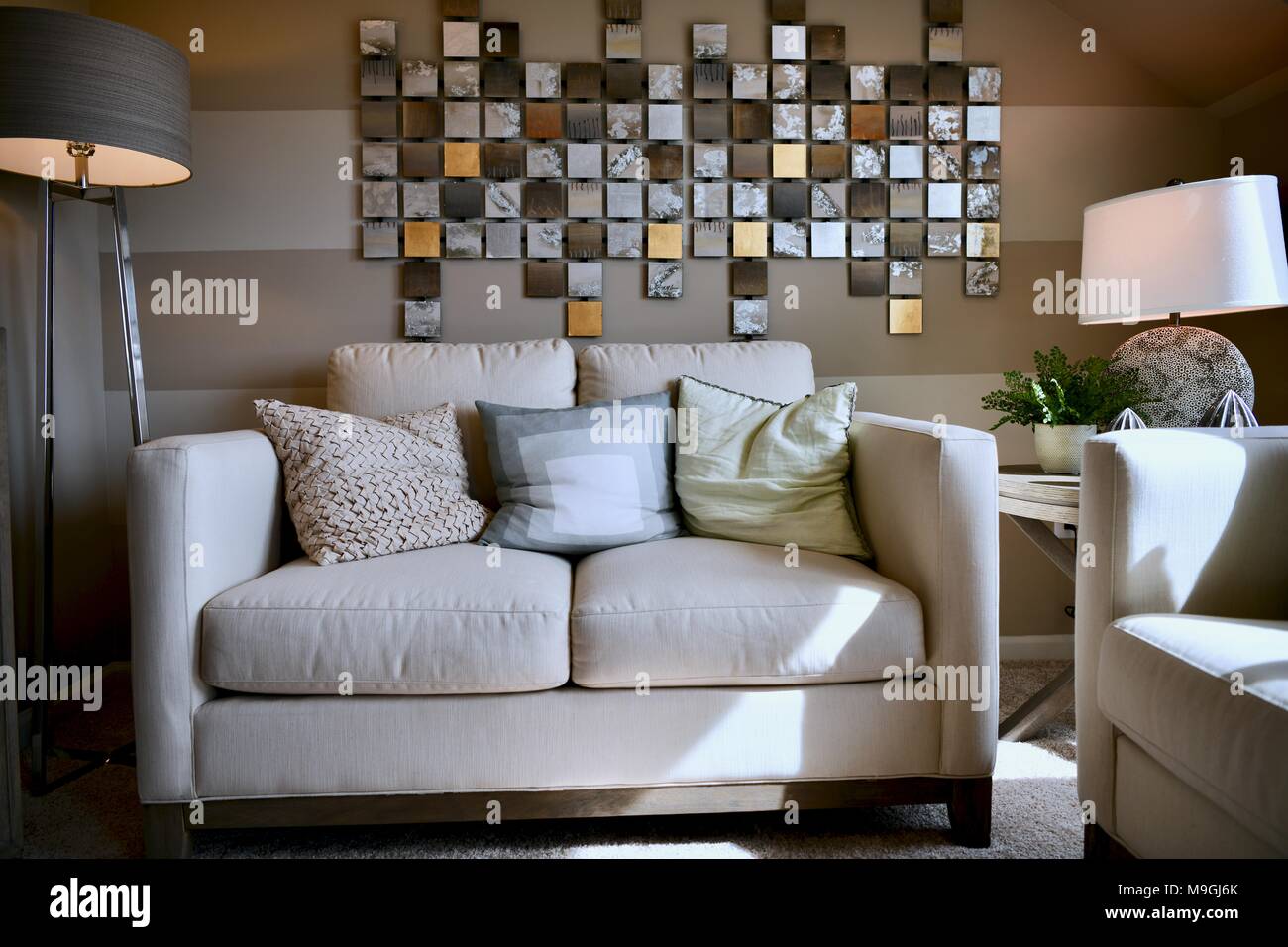 View of living room from inside a modern house Stock Photo - Alamy