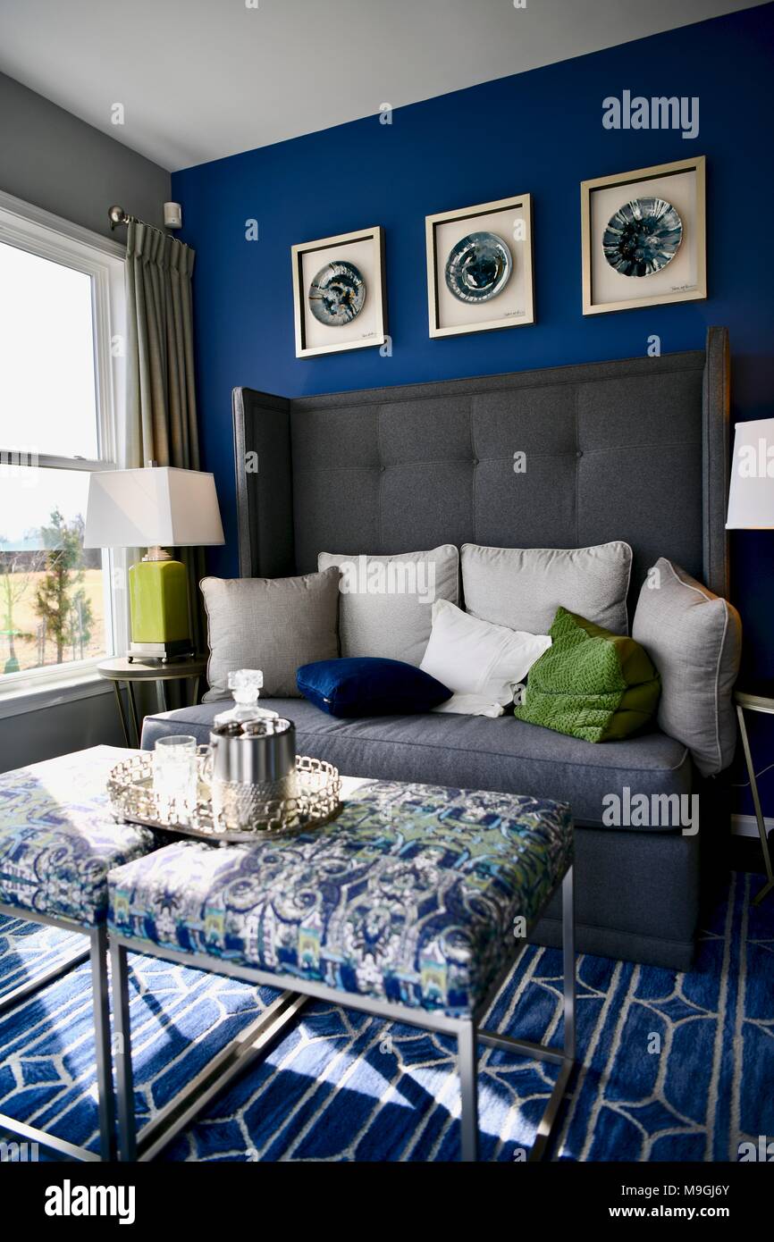View of living room from inside a modern house Stock Photo - Alamy