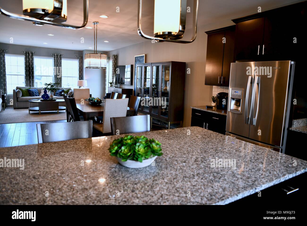 Kitchen view inside modern home, USA Stock Photo - Alamy