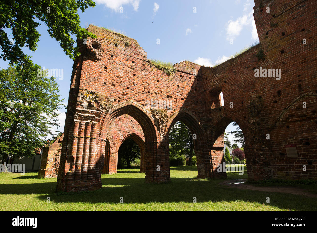 The medieval gothic ruins of Eldena Abbey (Klosterruine) in Greifswald ...