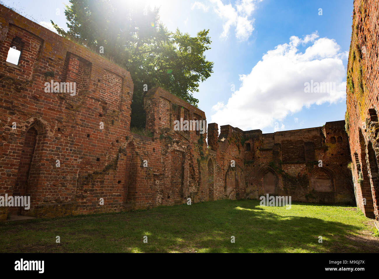 The medieval gothic ruins of Eldena Abbey (Klosterruine) in Greifswald ...