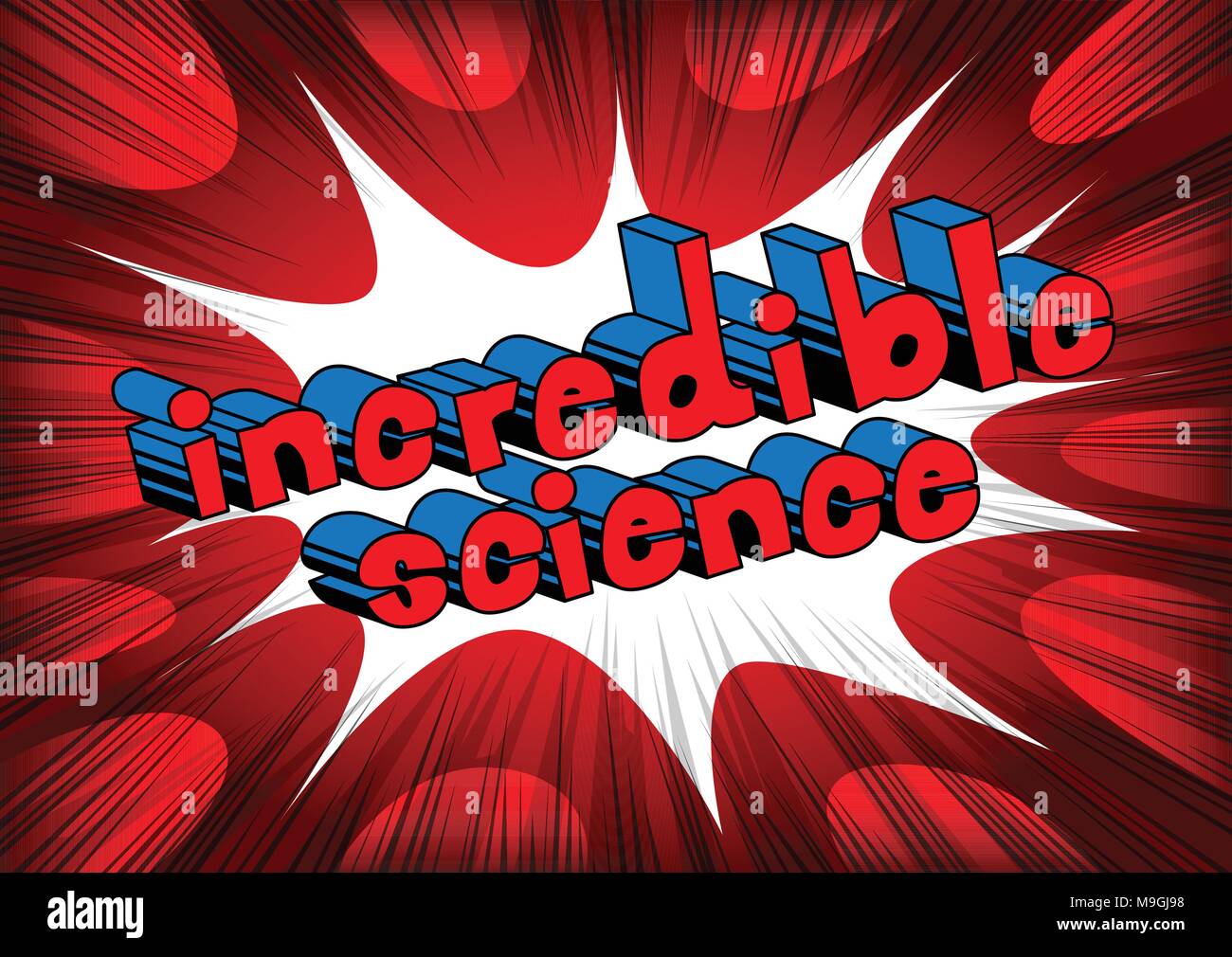 Incredible Science - Comic book style phrase on abstract background ...