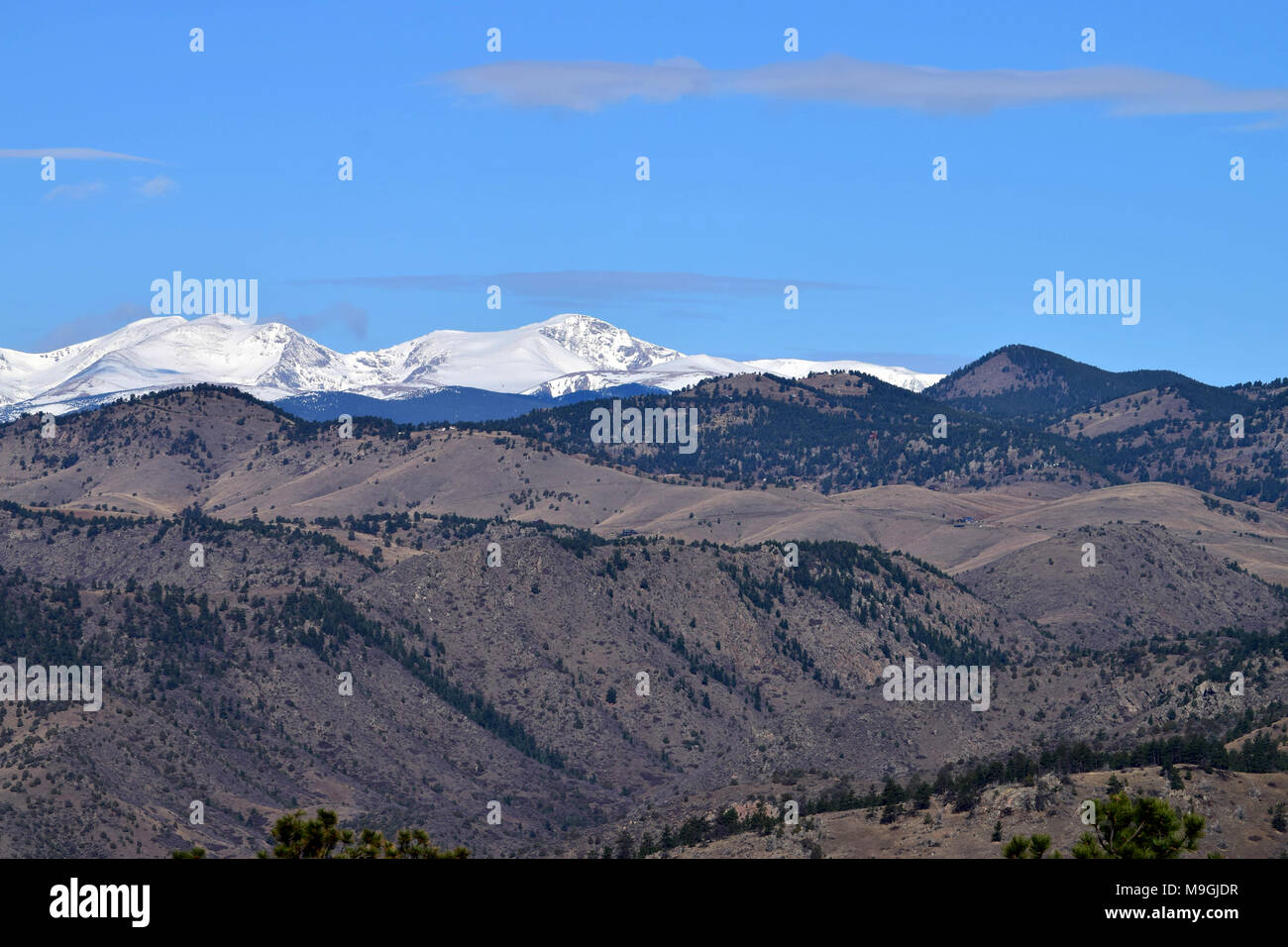 Mountain range around Denver, Colorado Stock Photo - Alamy