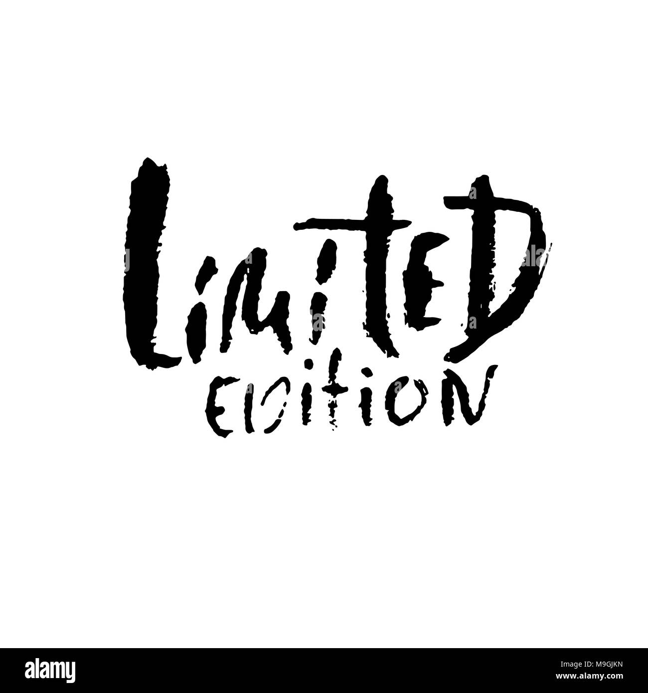 Limited edition. Ink handwritten lettering. Modern dry brush ...