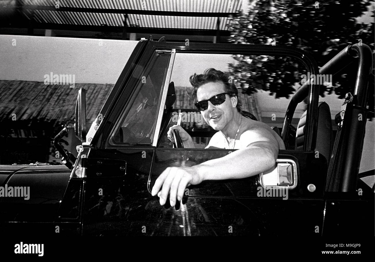 Mickey Rourke Driving his Jeep / Car down Sunset Blvd, Los Angeles ...