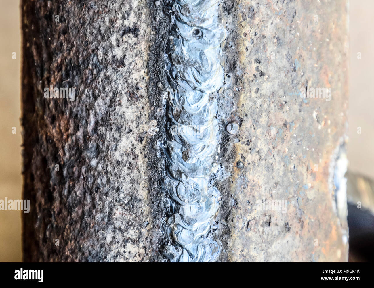 Welding parts racks rods by electric welding. Traces of the use of ...