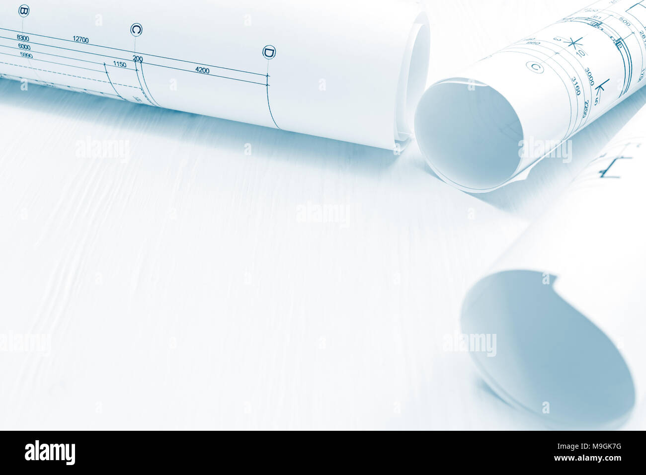 Architect desk plans building hi-res stock photography and images - Alamy