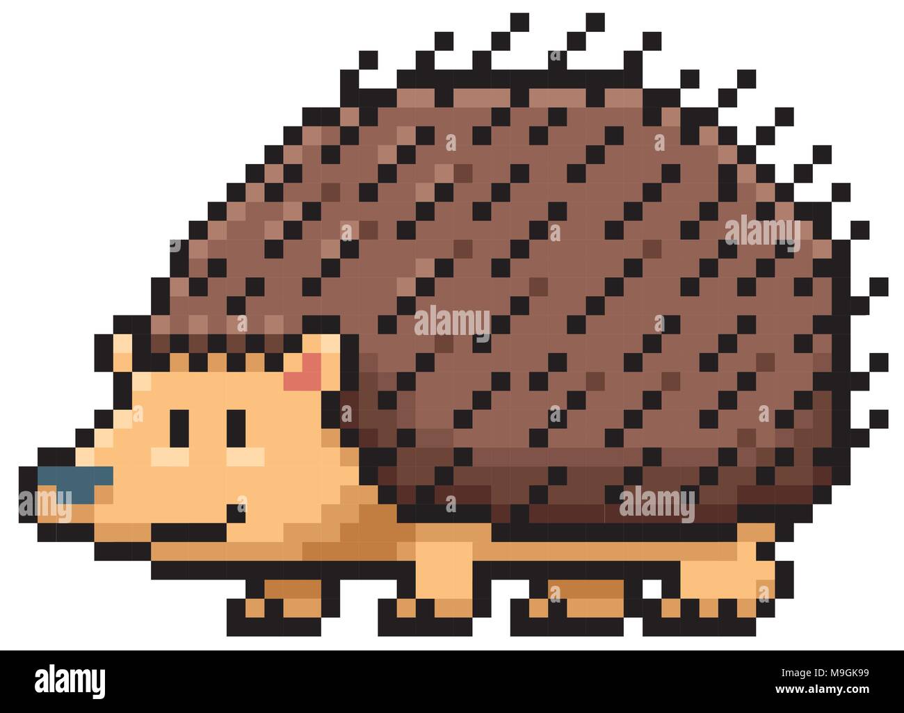 Vector illustration of Hedgehog - Pixel design Stock Vector Image & Art ...