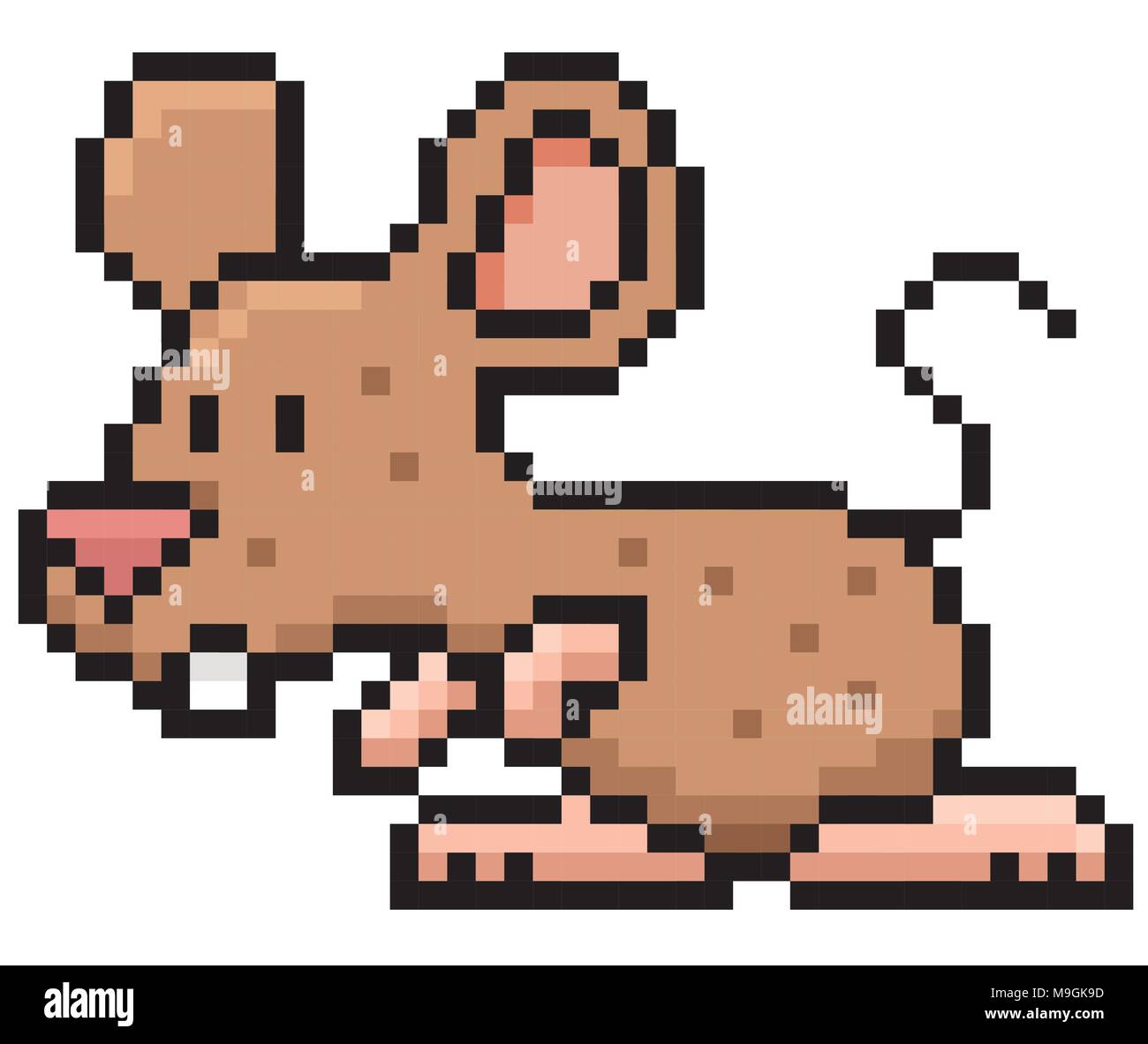Vector illustration of cartoon Rat - Pixel design Stock Vector Image ...