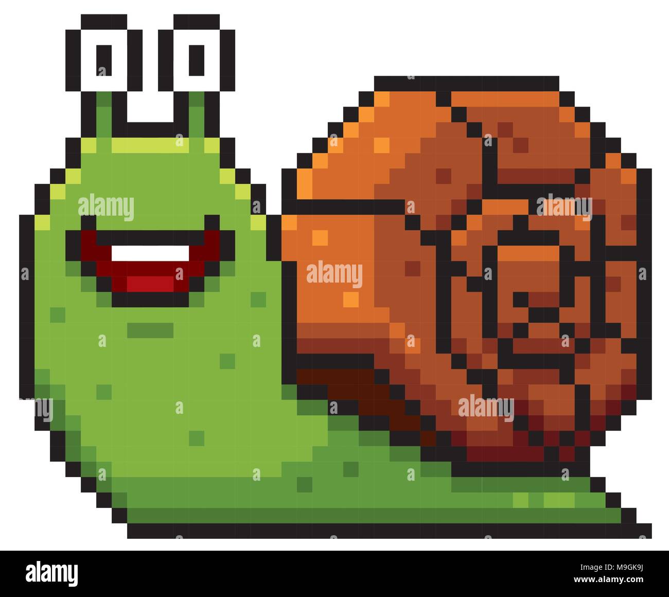 Vector illustration of cartoon Snail - Pixel design Stock Vector Image & Art - Alamy