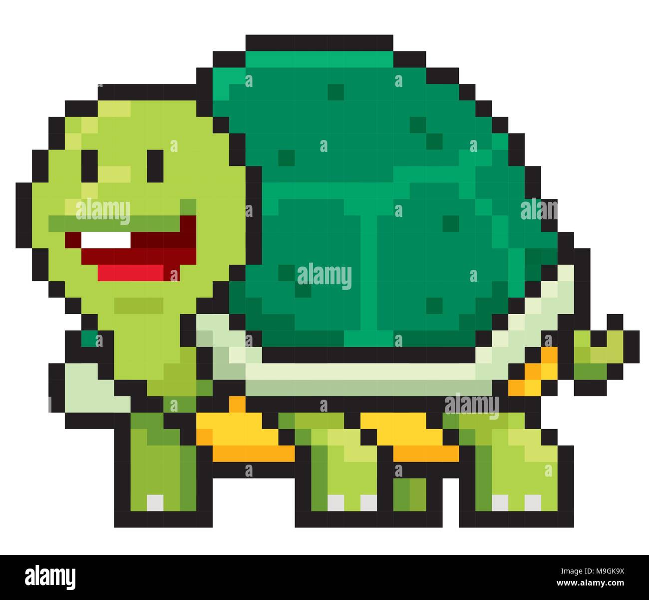 Vector illustration of cartoon Turtle - Pixel design Stock Vector Image ...