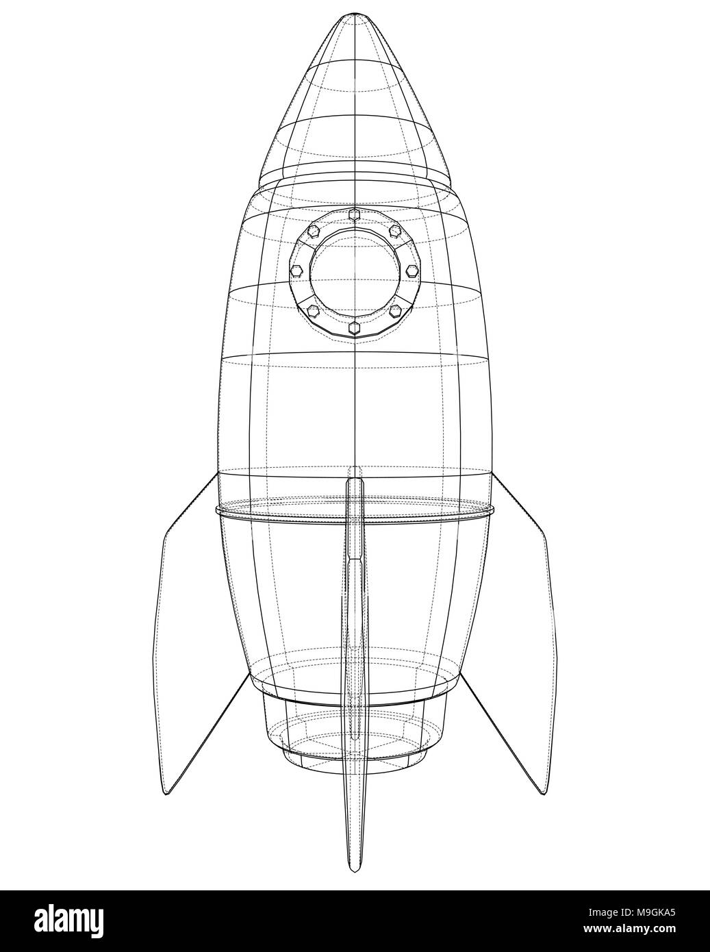 Rocket sketch. Vector rendering of 3d Stock Vector Image & Art - Alamy
