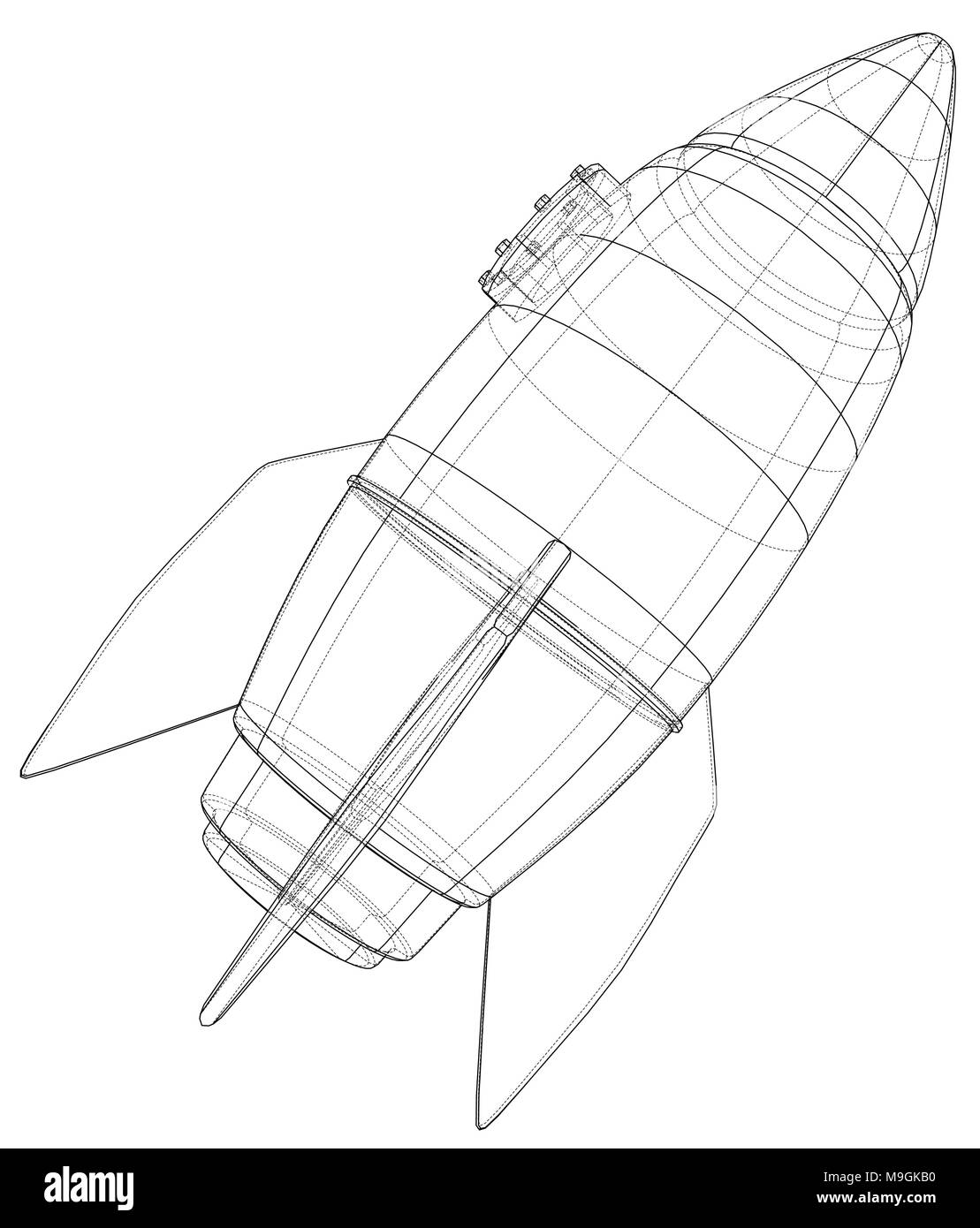 Rocket sketch. Vector rendering of 3d Stock Vector Image & Art - Alamy