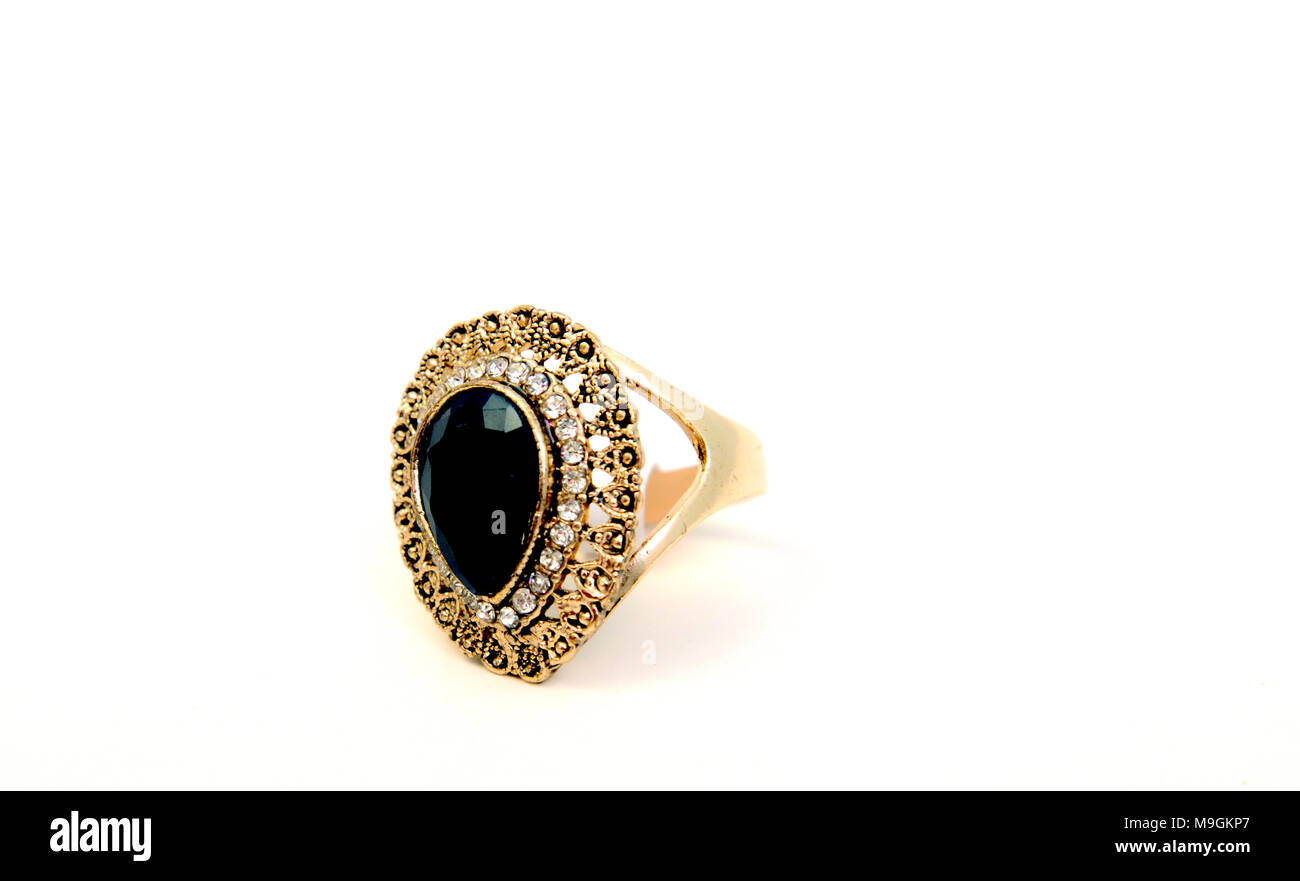 picture of a Fashion ring on white background Stock Photo - Alamy