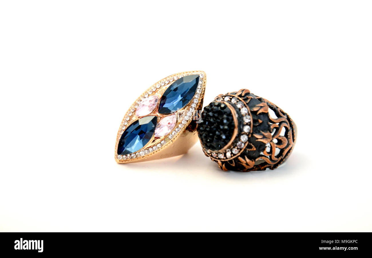 picture of a Fashion ring on white background Stock Photo - Alamy