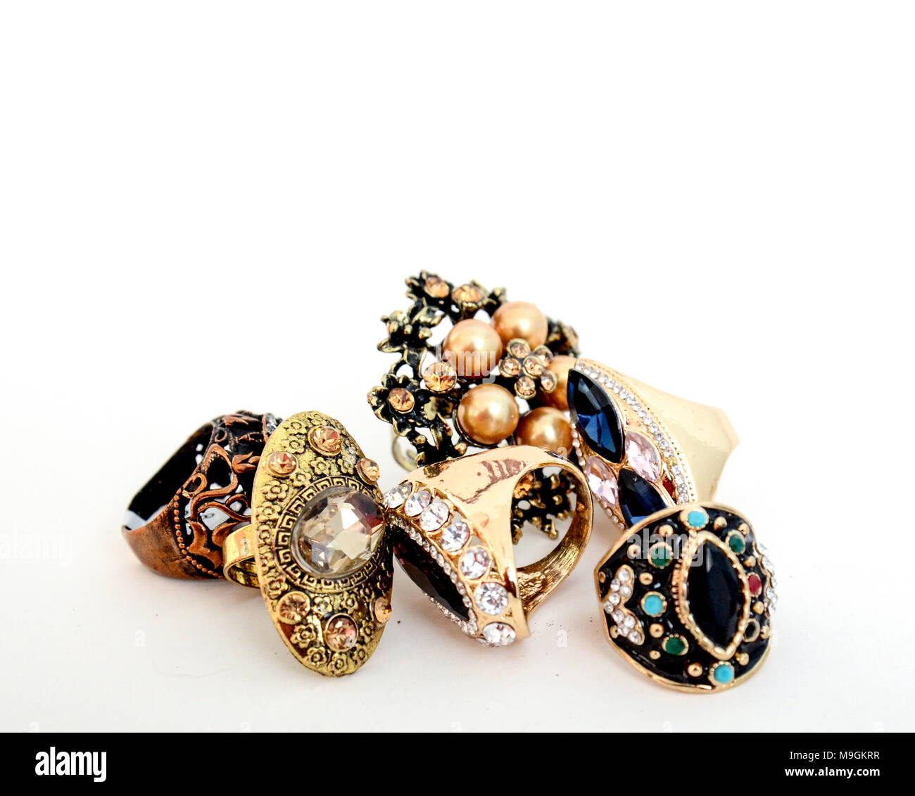 picture of a Fashion ring on white background Stock Photo - Alamy