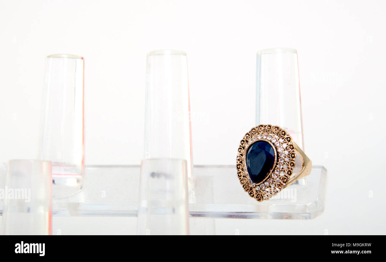 picture of a Fashion ring on white background Stock Photo - Alamy
