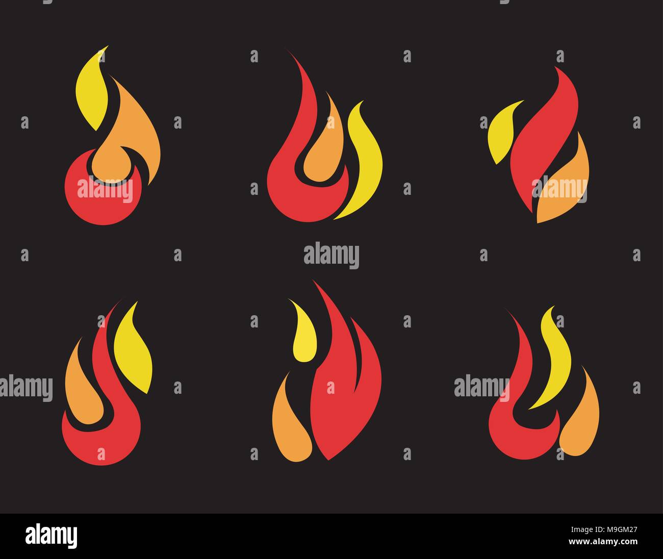 Fire Icons set vector Stock Vector Image & Art - Alamy