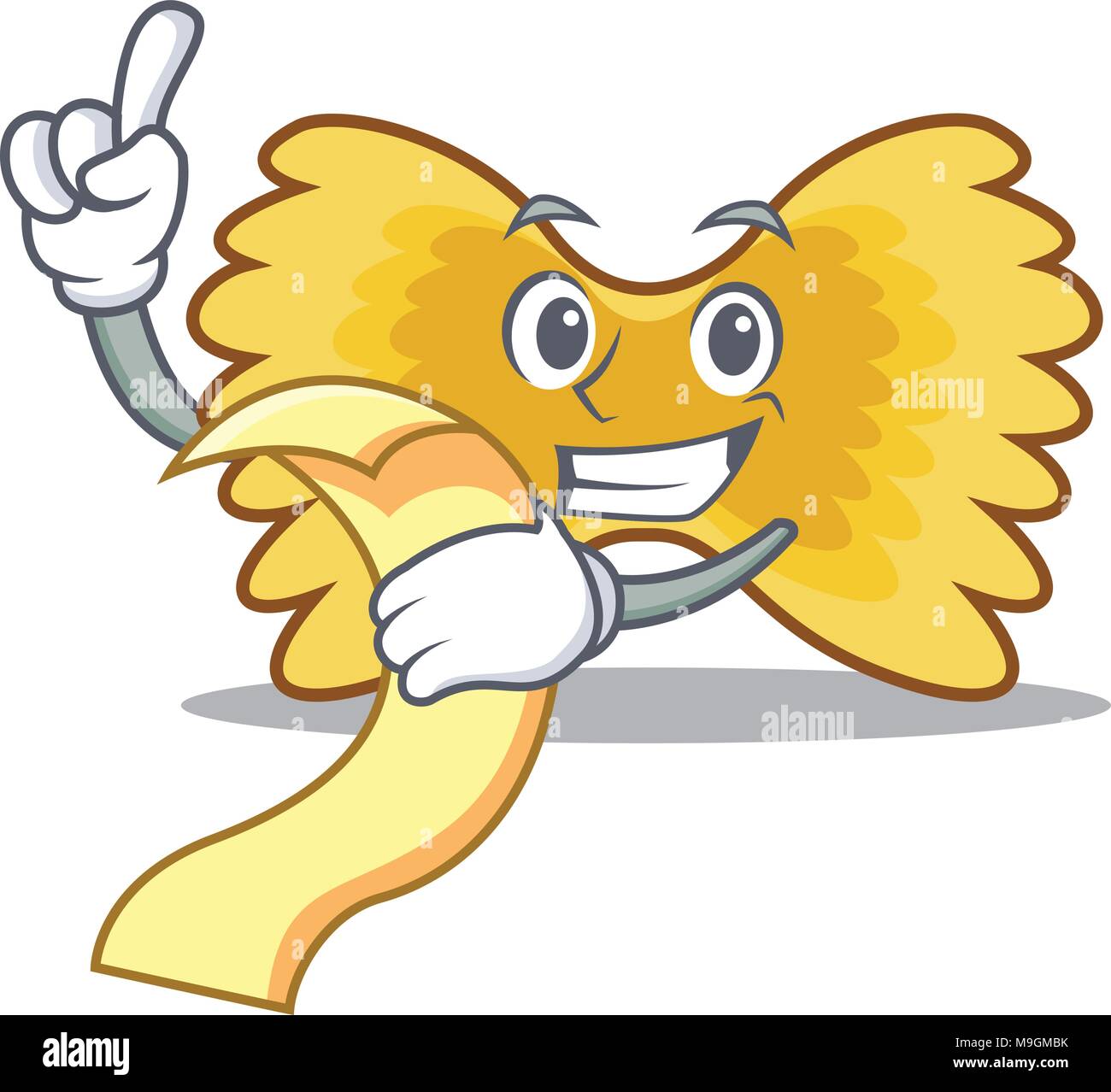 With menu Farfalle pasta mascot cartoon Stock Vector Image & Art - Alamy