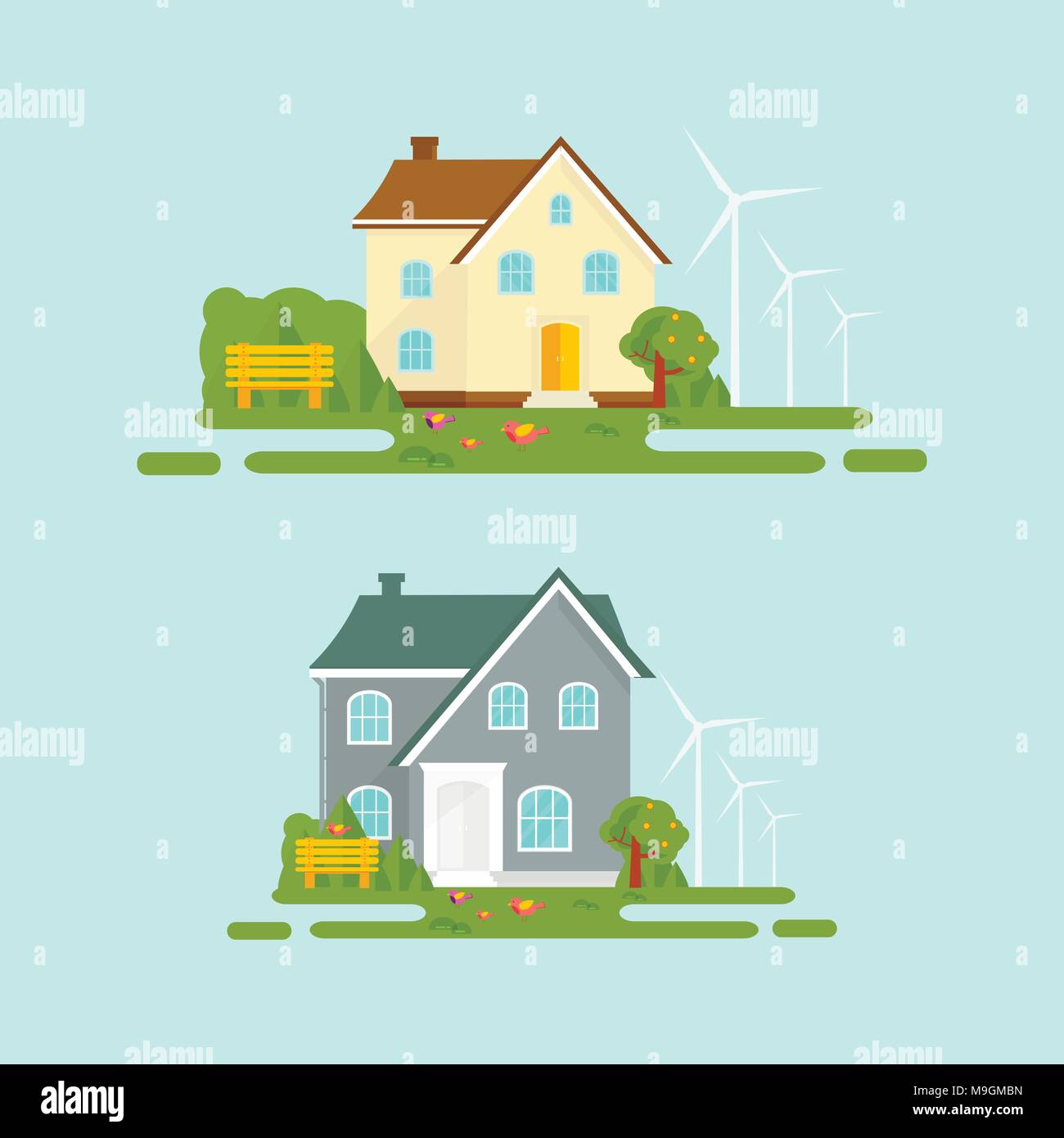 Cozy cottage Stock Vector Images - Alamy