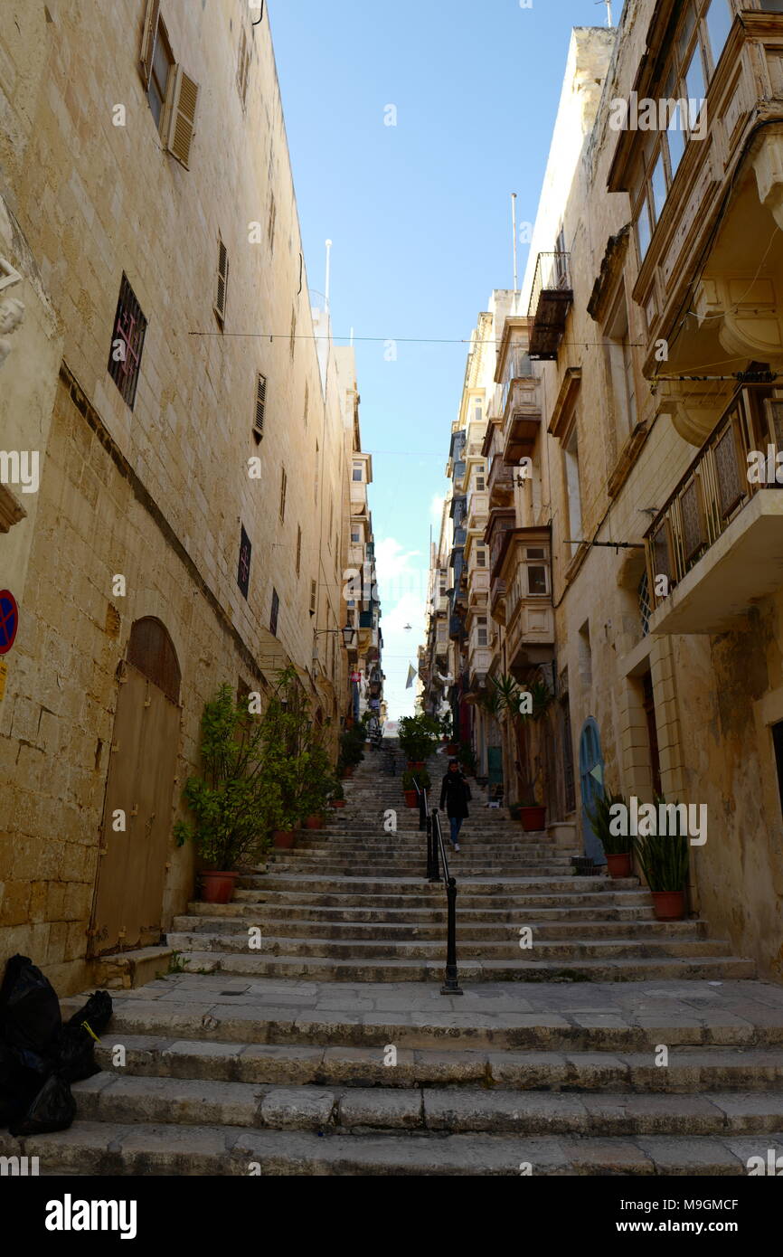 Streets and views of architecture in Valletta Malta Stock Photo - Alamy