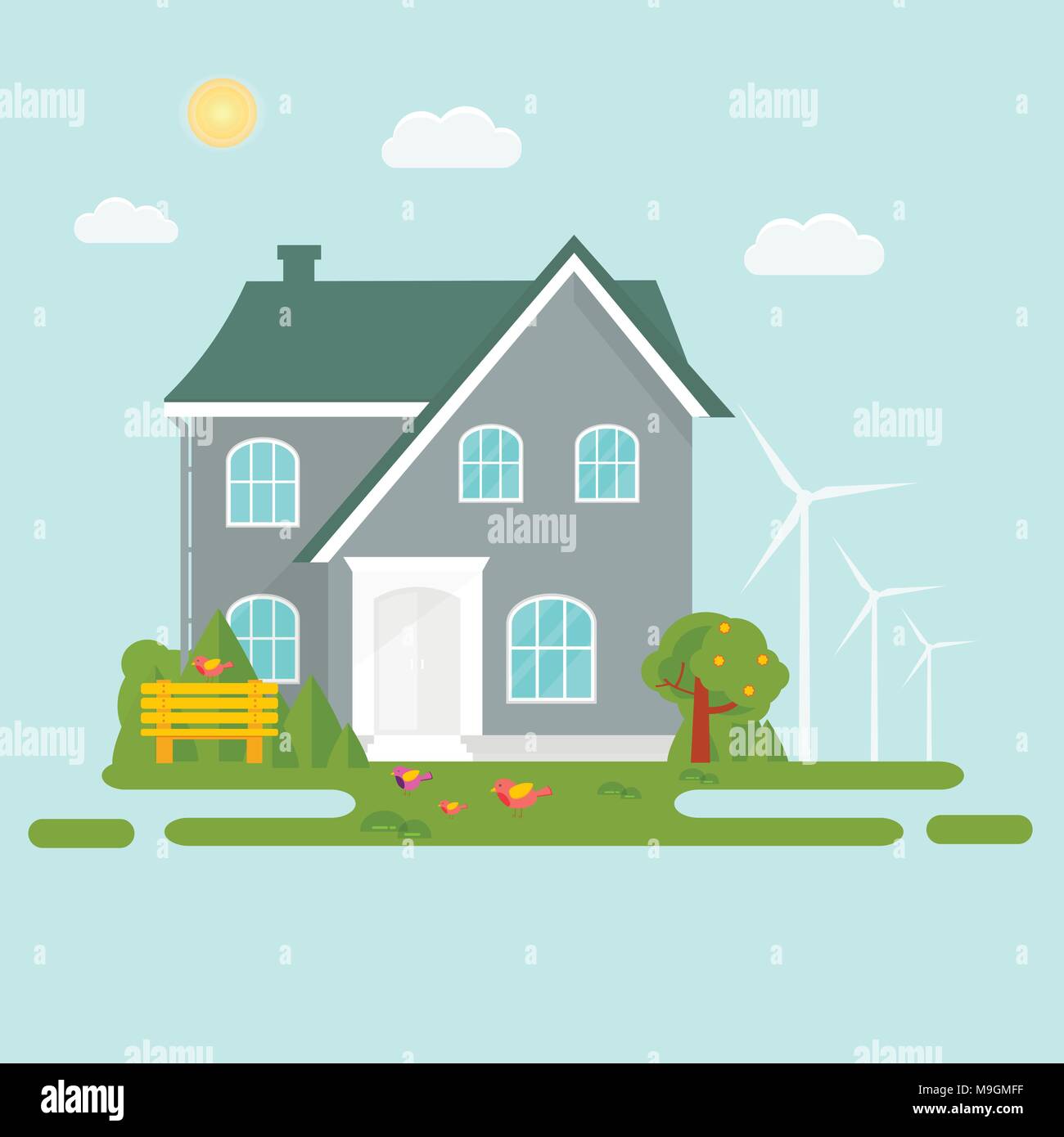 Cozy bird house Stock Vector Images - Alamy