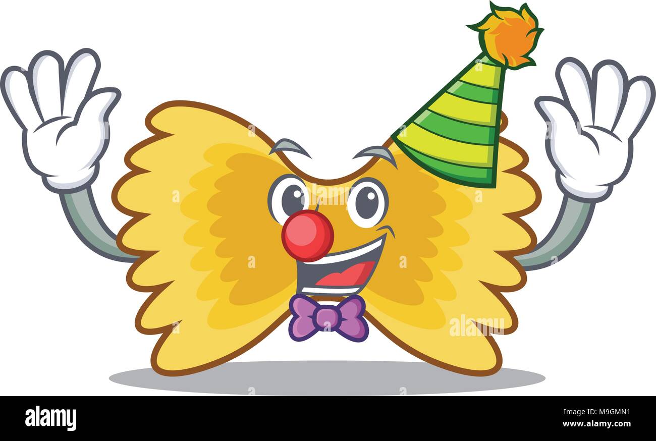 Clown Farfalle pasta mascot cartoon Stock Vector Image & Art - Alamy