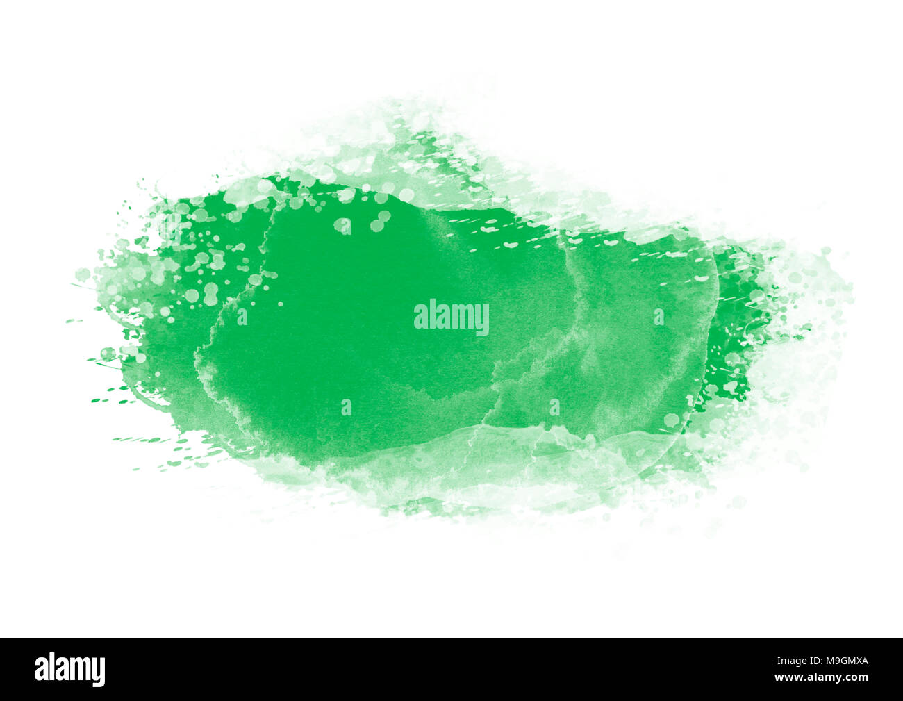 Green water color patches graphic brush strokes effect background ...
