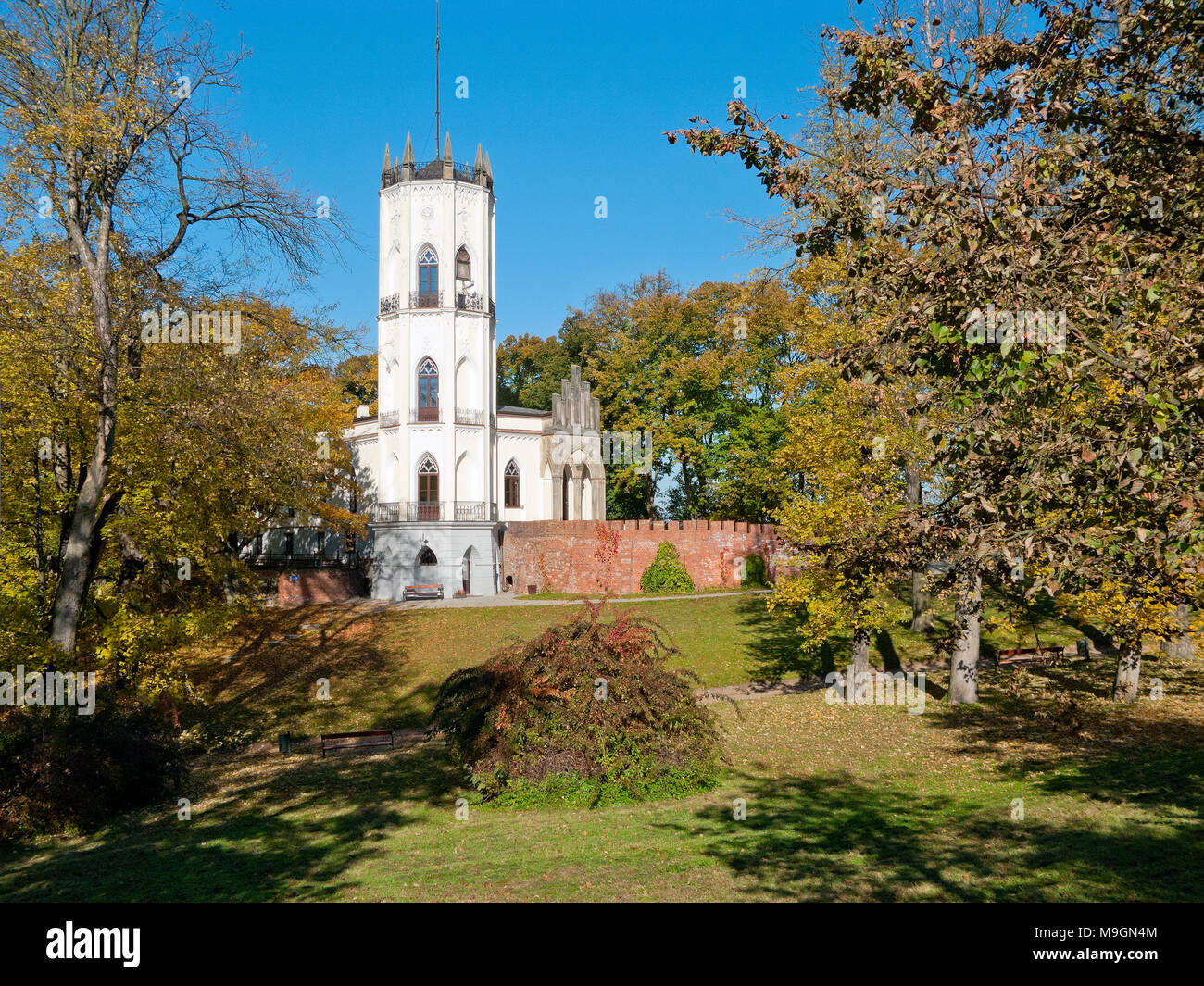 Neo gothic palace, the seat of the Krasinski family. Currently Museum ...
